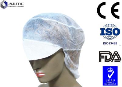 China Peak Disposable Medical Caps with Stitched Band - 100pcs/Bag Fluid Repellent Surgical Nurse Caps with Hair Net for sale