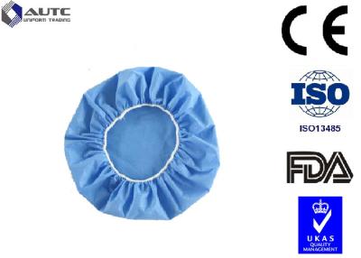 China Clear Round Surgical Scrub Caps 60x14cm Blue Non-Woven Disposable for Medical Food Industry for sale