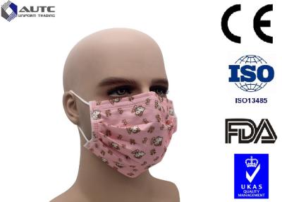 China Non Woven 3-Ply Disposable Medical Mask with Funny Faces Printed 17.5x9.5cm Size FDA Certified for sale