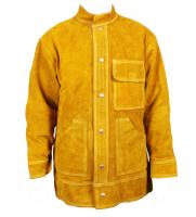 China 1.6mm Cowhide Leather Split Welding PPE Safety Wear Clothing 30 Inch Coat for sale