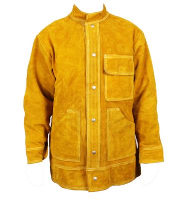 China 1.6mm Cowhide Leather Split Welding PPE Safety Wear Clothing 30 Inch Coat for sale