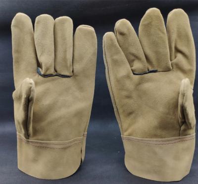 China Short Thick Leather Welding Gloves with 500°C Heat Resistance - EN388 & BS EN407 Certified Safety Gloves for sale