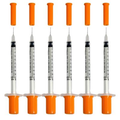 China EO sterilized Orange Disposable Surgery Consumables Insulin 30g Needle Syringe for sale