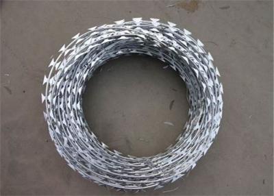 China BTO-22 450mm coil diameter galvanized cross razor concertina barbed wire for sale