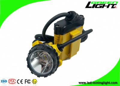 China IP68 Waterproof Corded LED Mining Cap Lamp 25000 Lux Rechargeable Headlamp 10400mAh Samsung Battery for sale