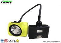 China Semi Corded LED Mining Cap Lamp 18000lux 3.7V Lightweight With Warning Light for sale