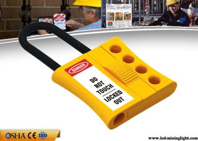 China Yellow Nylon Hasp Safety Lock Out Multipurpose 6 Mm Shackle Diameter for sale