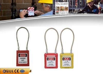 China Safety Lockout Padlock 2mm Stainless Steel Cable 38x45x20mm ABS Body 8 Colors for sale