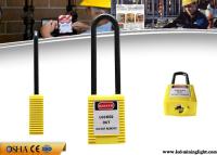 China Yellow PVC Tag Safety Lockout Padlock 76mm Nylon Shackle OSHA Compliant for sale