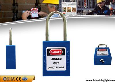 China Loto Equipment 38mm Steel Shackle Blue Safety Lockout Padlock 10 Pin Cylinder for sale