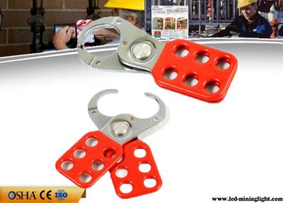 China Red Safety Lockout Hasp Six Holes Vinyl Coated 1 Inch 1.5 Inch Lock Shackle Nylon PA for sale