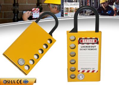 China Aluminum Safety Lockout Padlock 149mm Hasp Length 6 Holes 47g Weight for sale