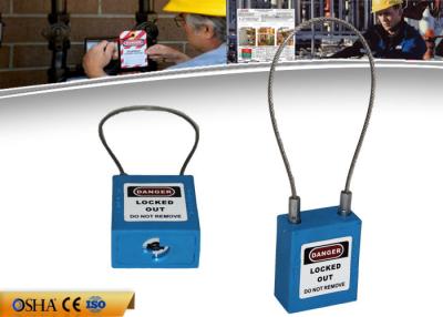 China ZC-G31 Steel 3.2mm 150mm Cable Safety Lockout Padlock Non-Conductive PA Body for sale