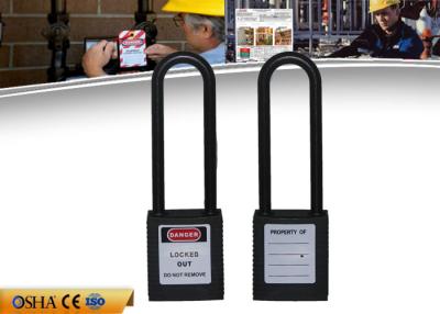 China ZC-G31L Safety Lockout Padlock Non-Conductive Nylon Long Shackle ABS Body 38mm for sale