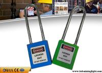 China 76mm Steel Safety Lockout Padlock Plastic Body Corrosion Resistant 38mm Shackle for sale