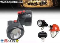 China IP68 1W Rechargeable LED Headlamp 2.8Ah Battery 4000 Lux Mining Cap Light for sale
