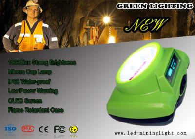 China Green 15000 Lux Cordless Mining Lights , Oled Screen LED Mining head Light for sale
