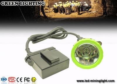 China Green IP67 1500ma Cordless Mining Lights , 650lum Mining Cap Lights Rechargeable for sale