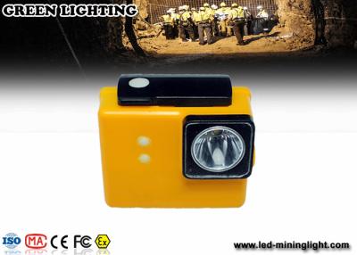 China IP68 3.7V 100000Hrs Underground Mining Headlamp 1W Main Light 6.4Ah Battery for sale