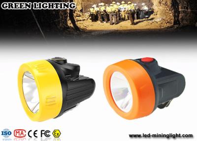 China 2.8Ah Lithium-ion IP68 LED Miners Headlamp for Hard Hats with Movable Steel Hook 3500LUX for sale