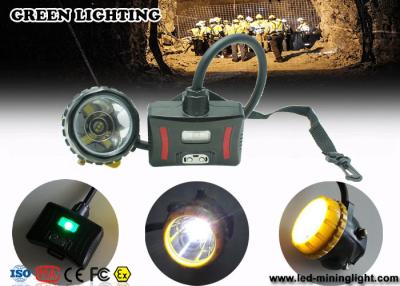 China IP68 Miners Cap Lamp 28000lux LED Two Charging Ways with Warning Light 3.7V 6.8Ah for sale