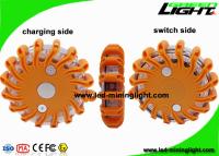 China Rechargeable Amber Led Road Flares Emergency Disc , Super Bright Durable Flashing Warning Beacon for sale