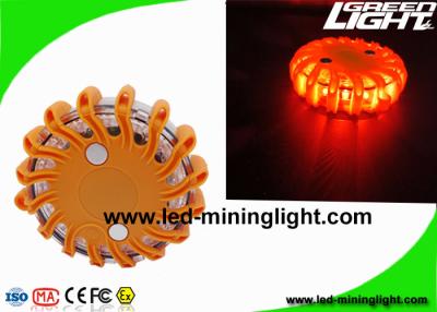 China Magnetic Rechargeable LED Warning Flare 16 LED 290g Waterproof Roadside Emergency Disc Light for sale