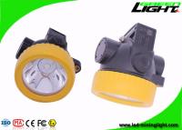 China Yellow LED Miners Cap Lamp 2.2Ah Battery Capacity Cordless Mining Light for sale