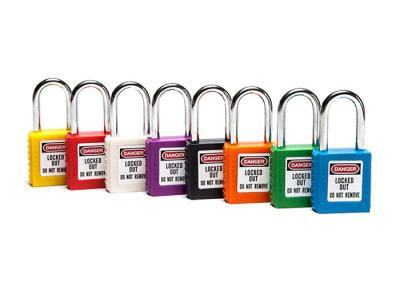 China 38mm Steel Shackle ABS Body Safety Lockout Padlock 110g Custom Logo for sale