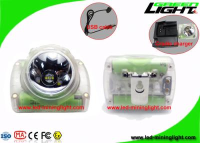 China Hard PC Cordless Mining Light 13000 Lux 1.78W High Power Rechargeable Helmet Lamp for sale