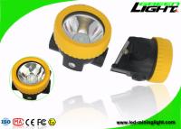 China IP68 Waterproof Led Mining Cap Lamp , Hard Hat Led Lights ABS Material 2.2Ah Battery for sale