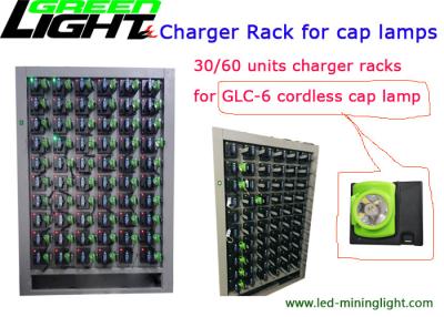 China Stainless Steel Cordless Cap Lamp Charger Rack 30 60 Units Input 110-240V Output 5V 2A for sale
