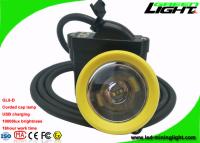 China Corded Mining Cap Lamp USB Charger 10000lux Brightness 6.6Ah Li-ion Battery for sale