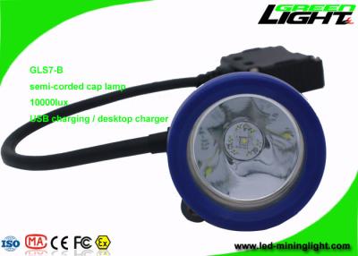 China Semi - Corded Mining Cap Lights 10000Lux Compact Resistant With 1 Main Light 6 SMD for sale