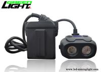 China Dual Beam Led Mining Headlamp 15000lux High Brightness Waterproof With Oled Screen for sale