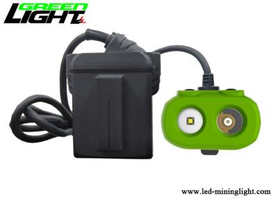 China 15000lux LED Miners Cap Lamp 10.4Ah Panasonic Battery Pack TPV Material Dual Beam for sale