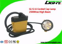 China Coal Mining Cap Light Hard Hat 10.4Ah IP68 25000lux High Beam with 2A Charger for sale