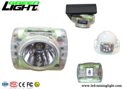 China OLED Screen Waterproof Led Headlamp , Hard Hat Light Rechargeable Transparent Cordless for sale