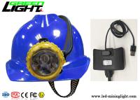 China Semi Corded Miner Cap Lamp 15000lux 6.8Ah Li-ion Battery with Rear Warning Light for sale