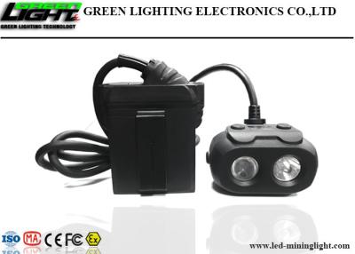 China 25000lux LED Mining Cap Lamp Dual Beam IP68 ATEX Certified with Positioning System 10.4Ah for sale