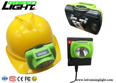 China ABS / PC LED Miners Cap Lamp 13000lux Support USB Fast Charge With OLED Screen for sale