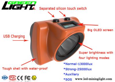 China Cordless Mining Cap Lamp 6800mAh 18000lux CREE LED IP68 Waterproof Headlamp for sale