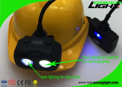China Dual Beam Rechargeable LED Headlamp IP68 Waterproof 15000 Lux Cree Light for sale