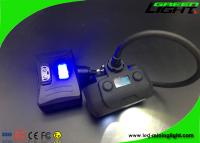 China Green Lighting Dual Beam Mining Cap Lamp IP68 Waterproof 15000lux Cree LED 10.4Ah for sale