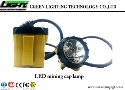 China IP68 Waterproof LED Miners Cap Lamp 25000Lux Rechargeable Headlamp 10.4Ah for sale