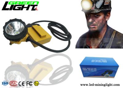 China Portable 25000Lux Rechargeable LED Headlamp 10.4Ah Corded Mining Cap Lamp IP68 for sale