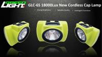 China OLED Screen Cordless Mining Cap Lamp 18000 LUX 6.8Ah Li-ion Battery IP68 for sale