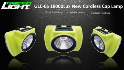 China OLED Screen Cordless Mining Cap Lamp 18000 LUX 6.8Ah Li-ion Battery IP68 for sale