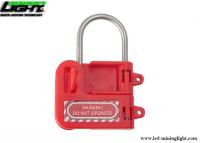 China Steel Hasp Lockout 4mm Shackle 1in Jaw Clearance Red Handle Safety Lockout for sale