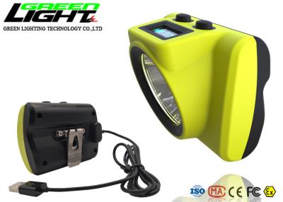 China IP68 Waterproof 6800mAh 18000lux Cordless Miners Cap Lamp with OLED Display for sale